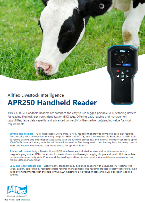 Allflex APR 250 Product Support Page - Allflex Livestock Intelligence Global
